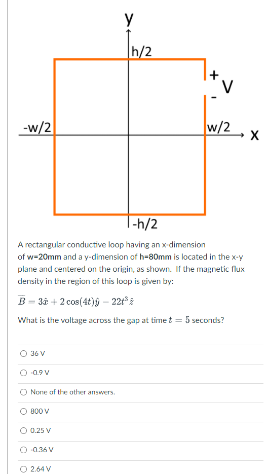 Solved у 1/2 + V -w/2 w/2 X |-h/2 A rectangular conductive | Chegg.com