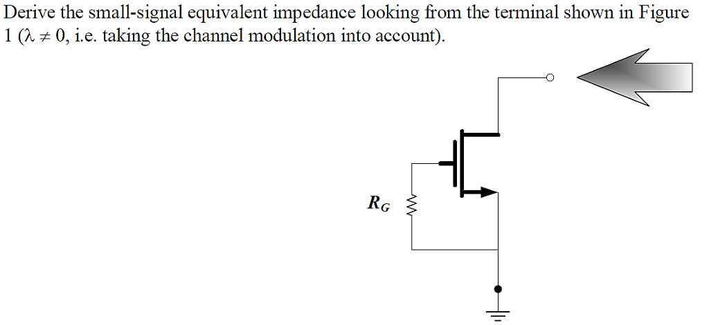 Solved Derive the small-signal equivalent impedance looking | Chegg.com