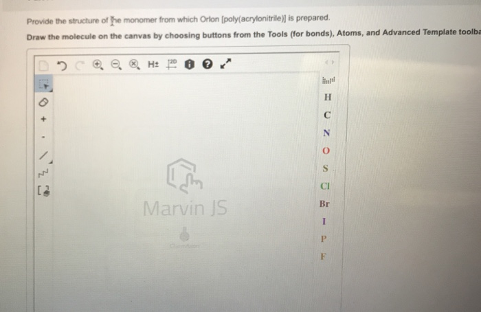 Solved Provide the structure of he monomer from which Orlon | Chegg.com