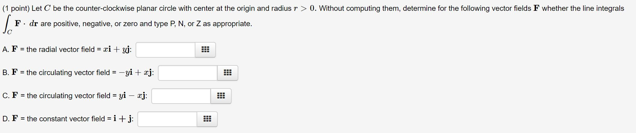 Solved (1 point) Let C be the counter-clockwise planar | Chegg.com