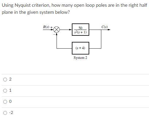 Solved Using Nyquist criterion, how many open loop poles are | Chegg.com