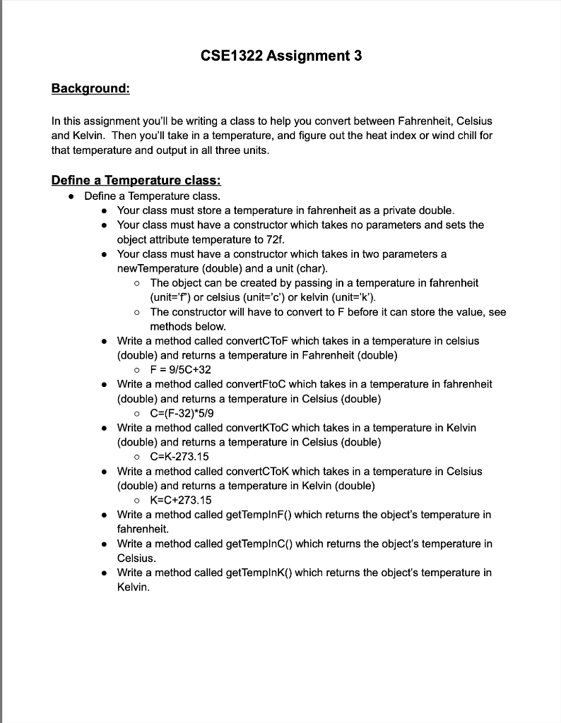 Solved Cse1322 Assignment 3 Background In This Assignment