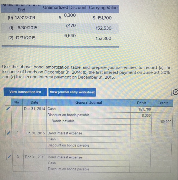 Unamortized Discount Carrying Value End (0) | Chegg.com