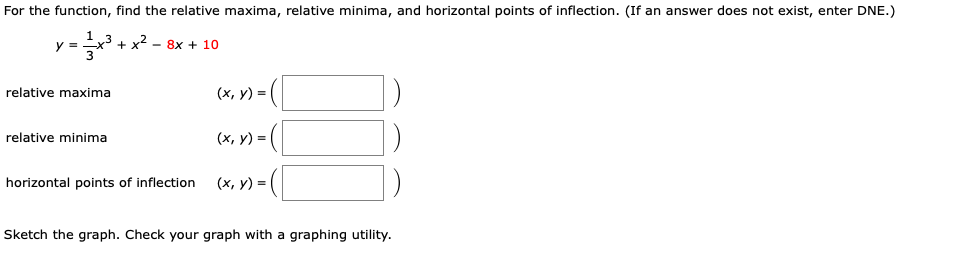 Solved For the function, find the relative maxima, relative | Chegg.com