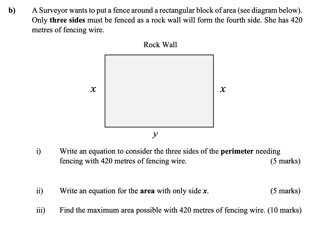 Solved A Surveyor wants to put a fence around a rectangular | Chegg.com