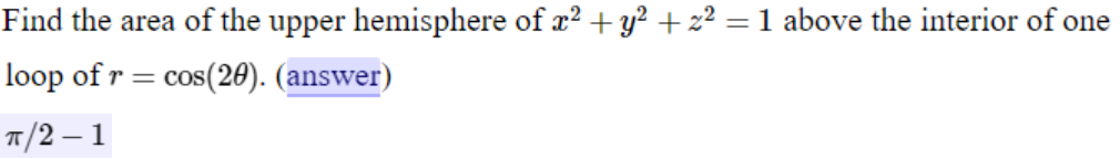 Solved Find the area of the upper hemisphere of x² + y² + z² | Chegg.com
