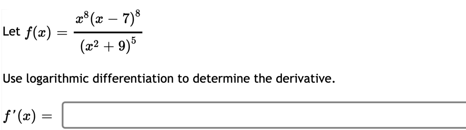 Solved If f(x) = (3x – 2) (4x2 + 4)º, find f'(x) using | Chegg.com
