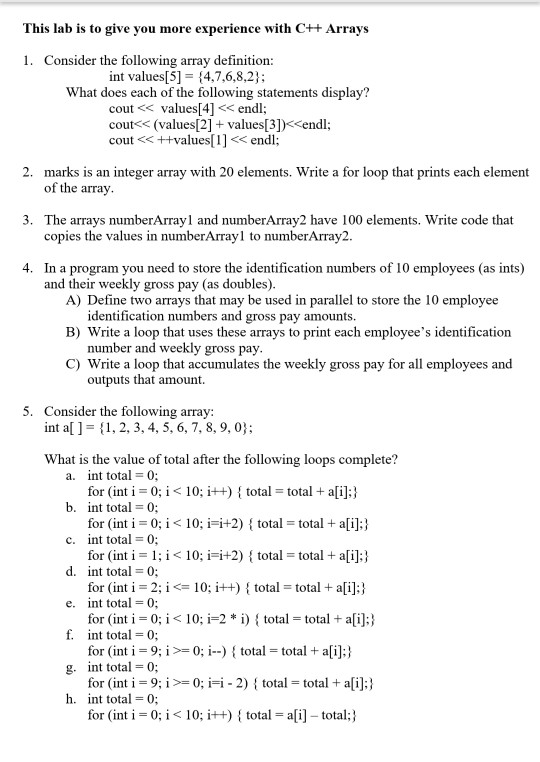 Solved This Lab Is To Give You More Experience With C