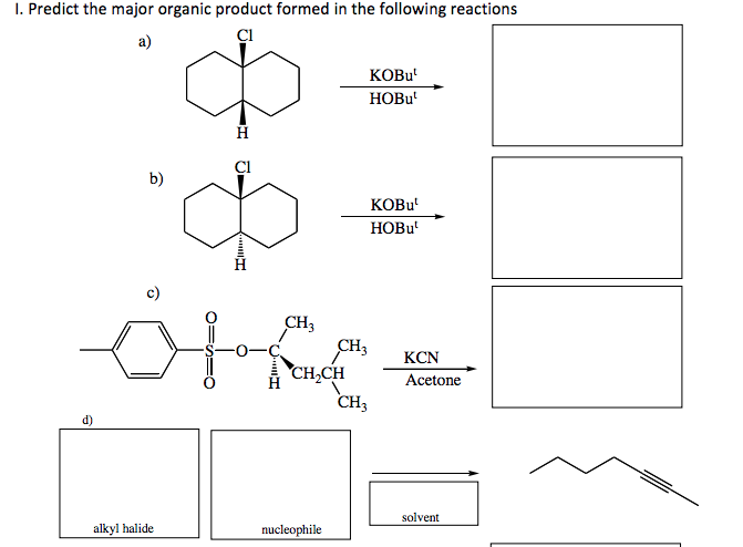 Solved 1. Predict the major organic product formed in the | Chegg.com