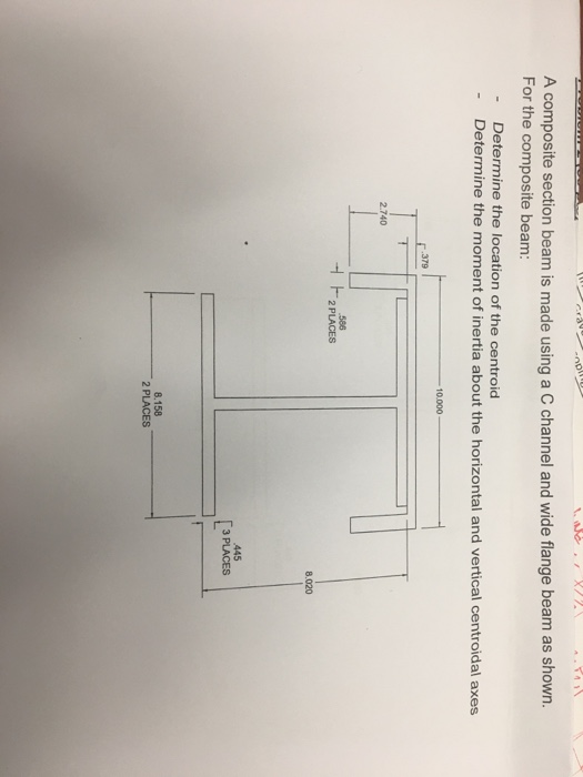 Solved A composite section beam is made using a C channel | Chegg.com