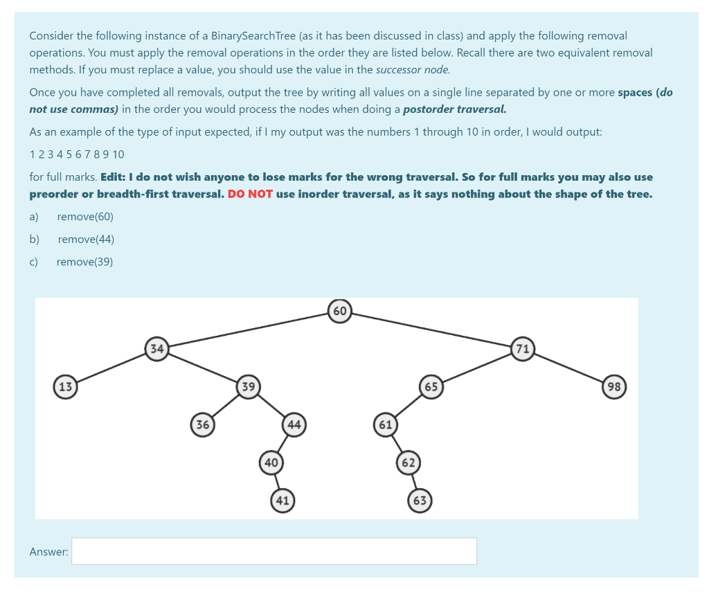 Solved Consider the following instance of a BinarySearch | Chegg.com
