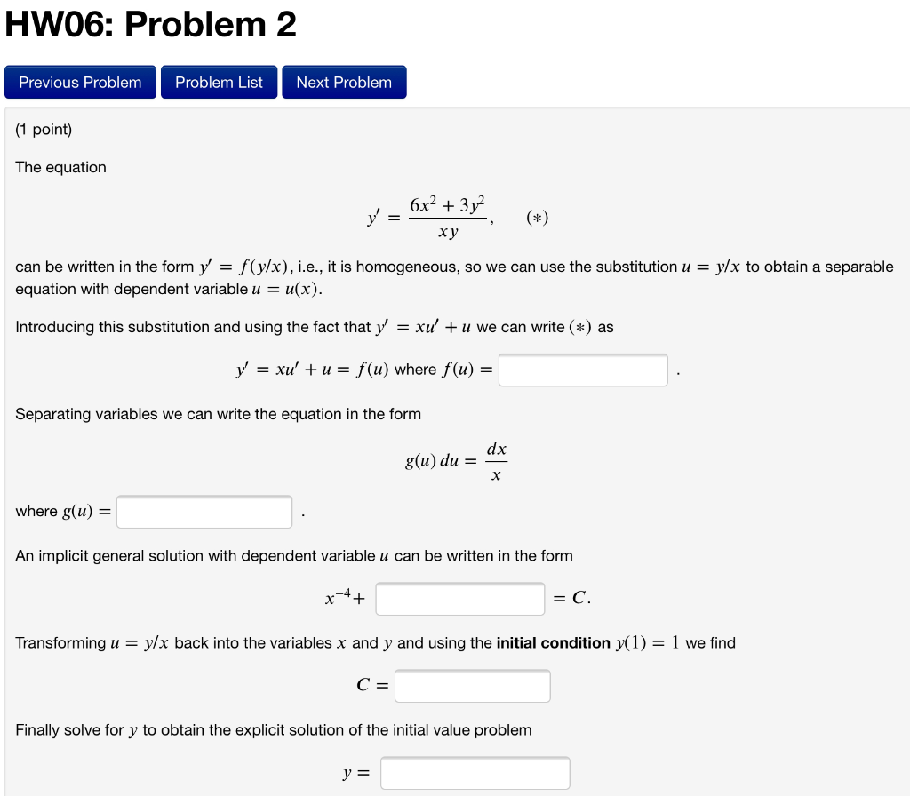 Solved Hw06 Problem 2 Previous Problem Problem List Next