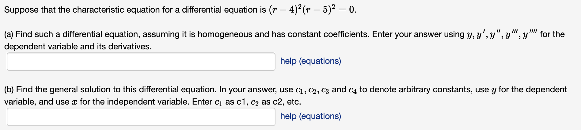Solved Suppose that the characteristic equation for a | Chegg.com
