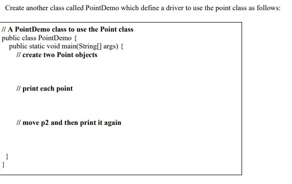 Solved public class Point { public Point(int initialX, int | Chegg.com