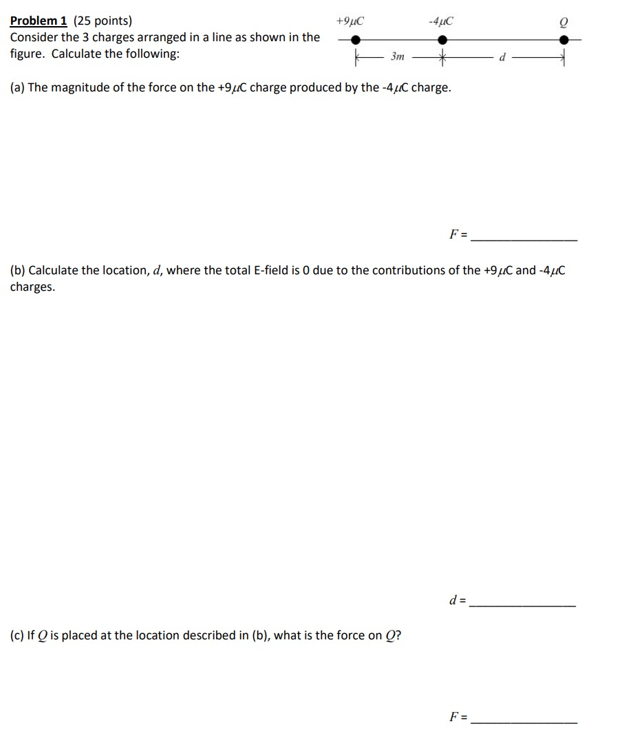 Solved +9uC -4°C Problem 1 (25 points) Consider the 3 | Chegg.com