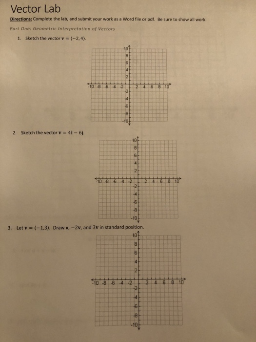 Solved Vector Lab Directions; Complete the lab, and submit | Chegg.com