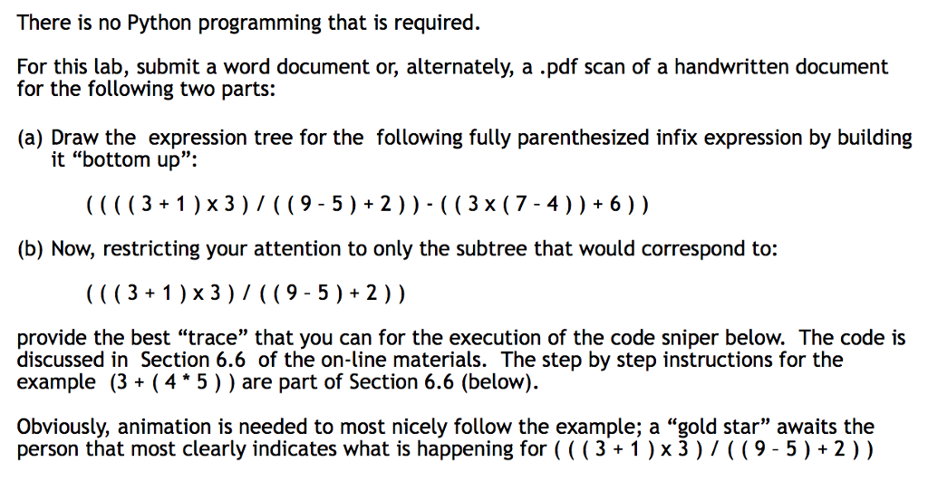 (Python) Draw the expression tree for the following | Chegg.com
