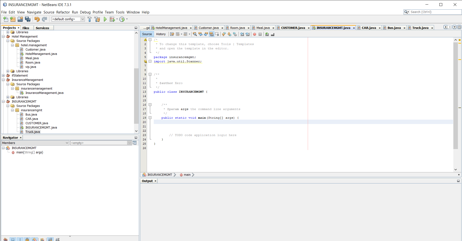 Solved 1. Create a Java Project Which Manages operations in | Chegg.com