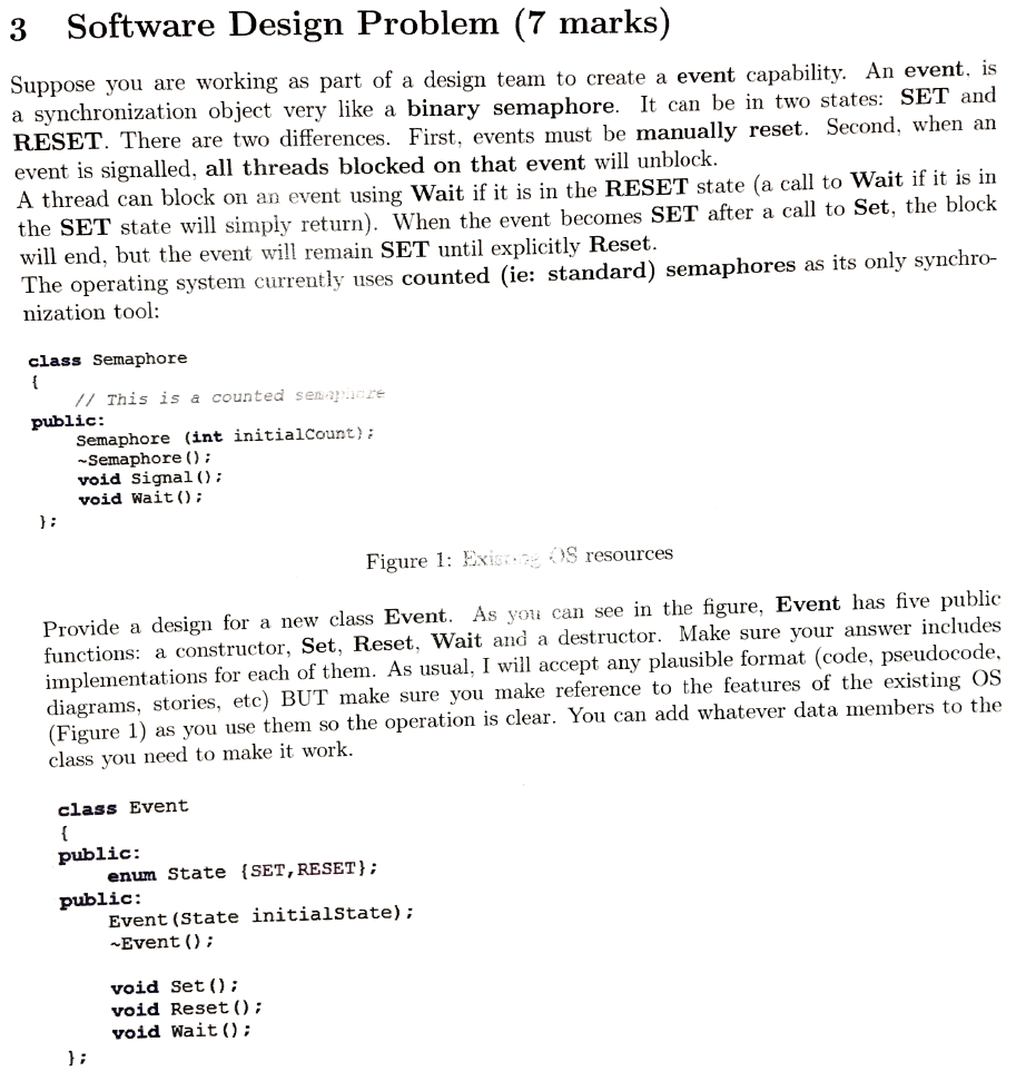 Solved Software Design Problem (7 marks) Suppose you are | Chegg.com