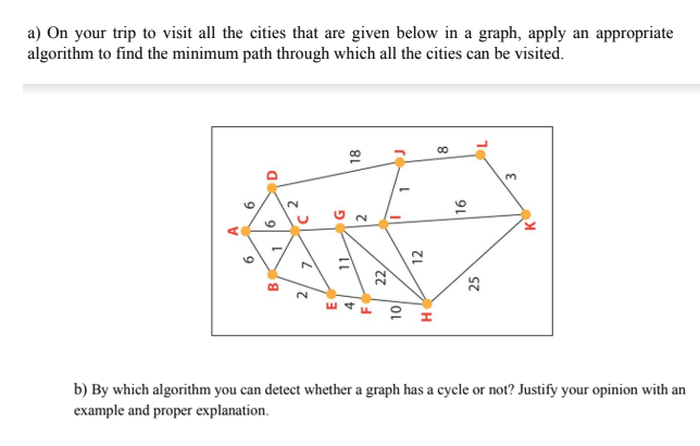 Solved a) On your trip to visit all the cities that are | Chegg.com