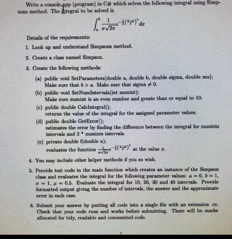 Solved Write a console epp (program) in C# which solves the | Chegg.com