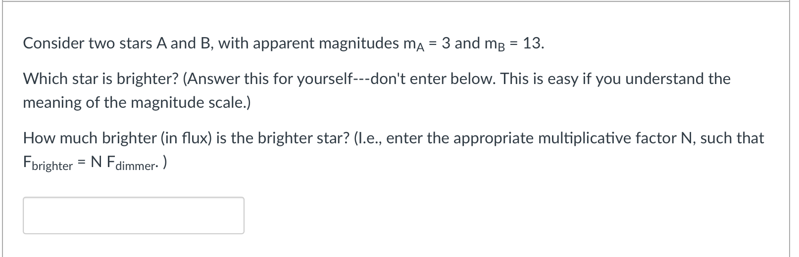 Solved Consider two stars A and B, with apparent magnitudes | Chegg.com