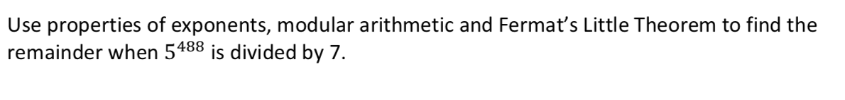 Solved Use properties of exponents, modular arithmetic and | Chegg.com