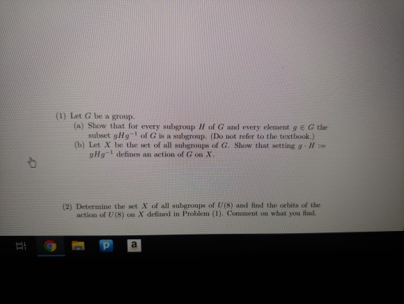 Solved (2) Determine the set X of all subgroups of U (8) and | Chegg.com