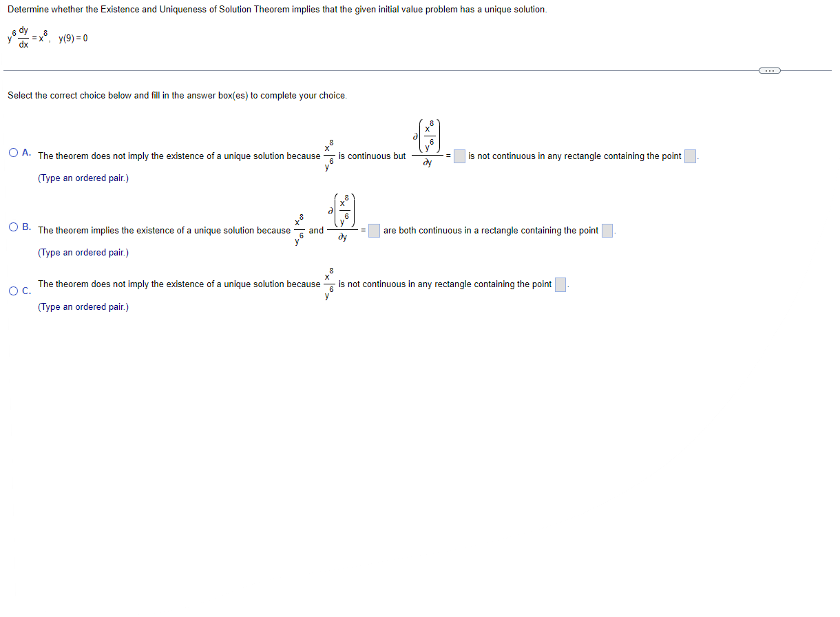 Solved Determine whether the Existence and Uniqueness of | Chegg.com