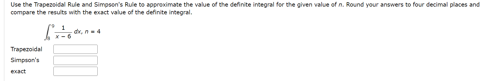 Solved Use the Trapezoidal Rule and Simpson's Rule to | Chegg.com