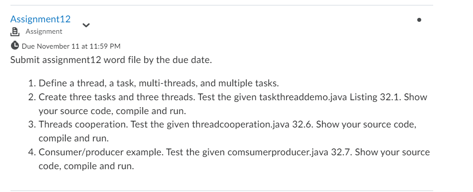 Solved Assignment12 想 Assignment Due November 11 at 11:59PM | Chegg.com