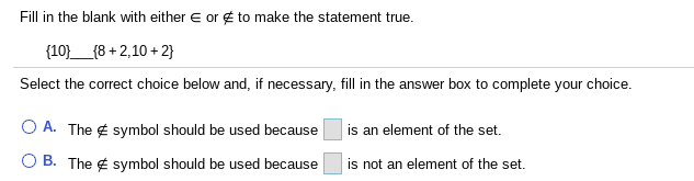 Solved Fill in the blank with either e or € to make the | Chegg.com