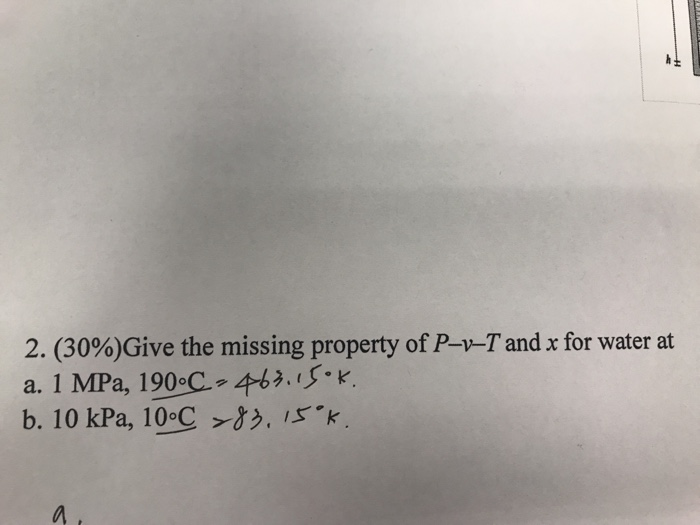 Solved 2. (30%)Give the missing property of P+T and x for | Chegg.com
