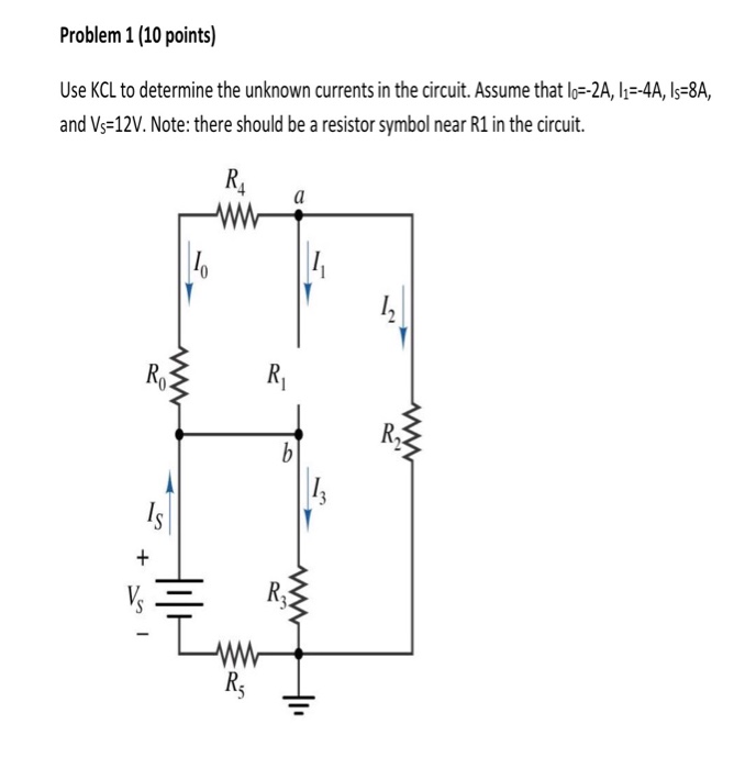 Solved Problem 1 (10 points) Use KCL to determine the | Chegg.com
