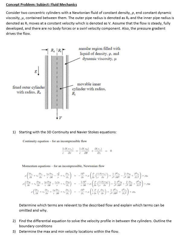 Solved Concept Problem: Subject: Fluid Mechanics Consider | Chegg.com