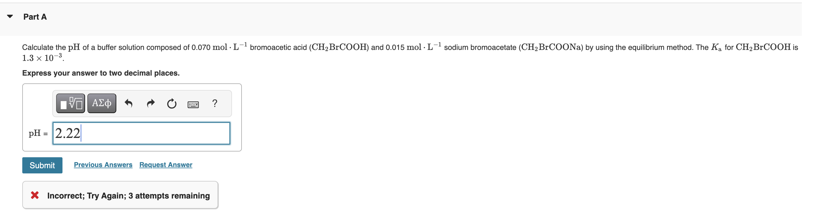Solved Calculate the pH of ﻿a buffer solution composed | Chegg.com