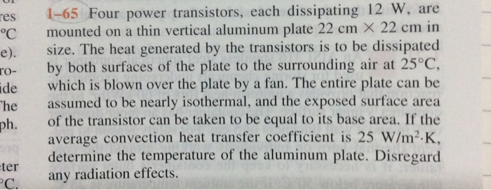 Solved es 1-65 Four power transistors, each dissipating 12 | Chegg.com