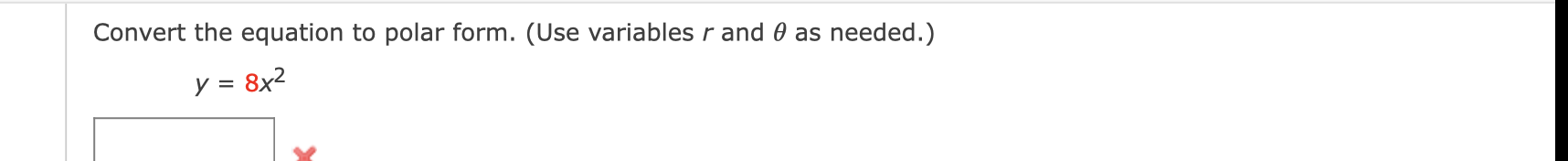 Solved Convert the equation to polar form. (Use variables r | Chegg.com