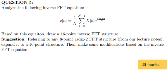 Solved Question 5 Analyze The Following Inverse Fft 