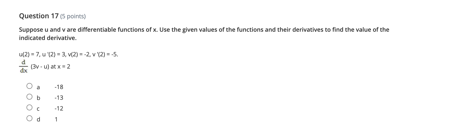 Solved Suppose u and v are differentiable functions of x. | Chegg.com