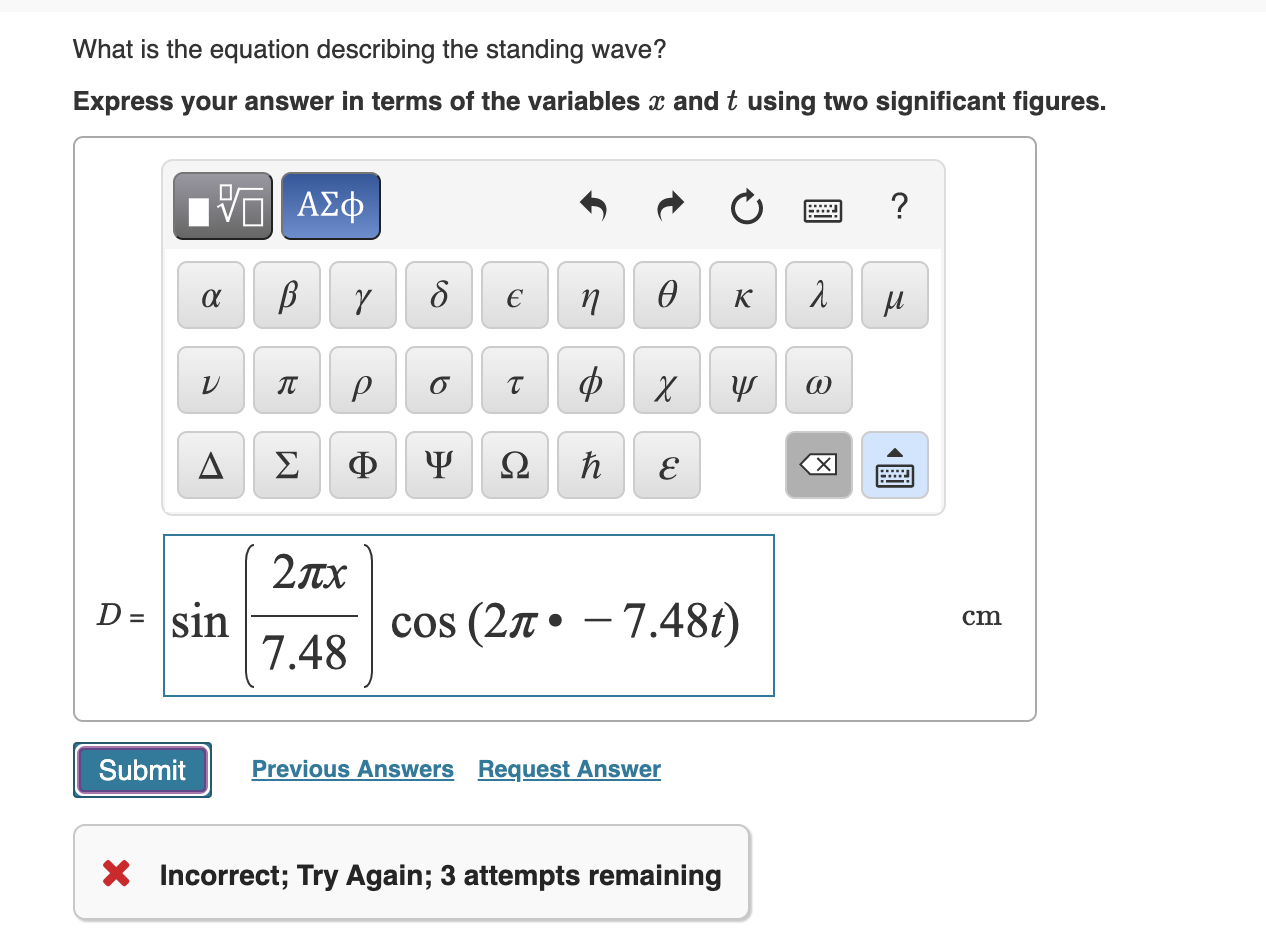 Solved The displacement of a transverse wave traveling on a | Chegg.com