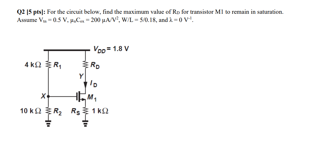 Q2 [5 pts]: For the circuit below, find the maximum | Chegg.com