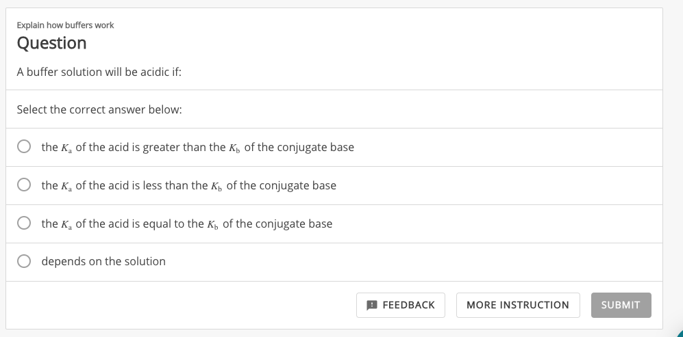 Solved Explain how buffers work Question A buffer solution | Chegg.com