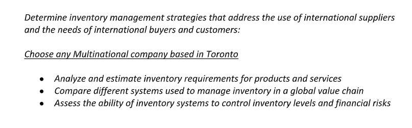 Solved Determine inventory management strategies that | Chegg.com