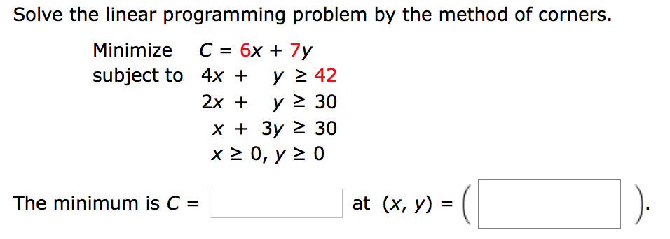 Solved Solve the linear programming problem by the method of | Chegg.com