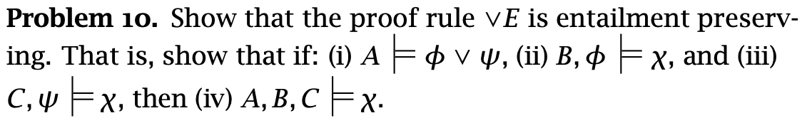 Solved Problem 10. Show that the proof rule vE is entailment | Chegg.com