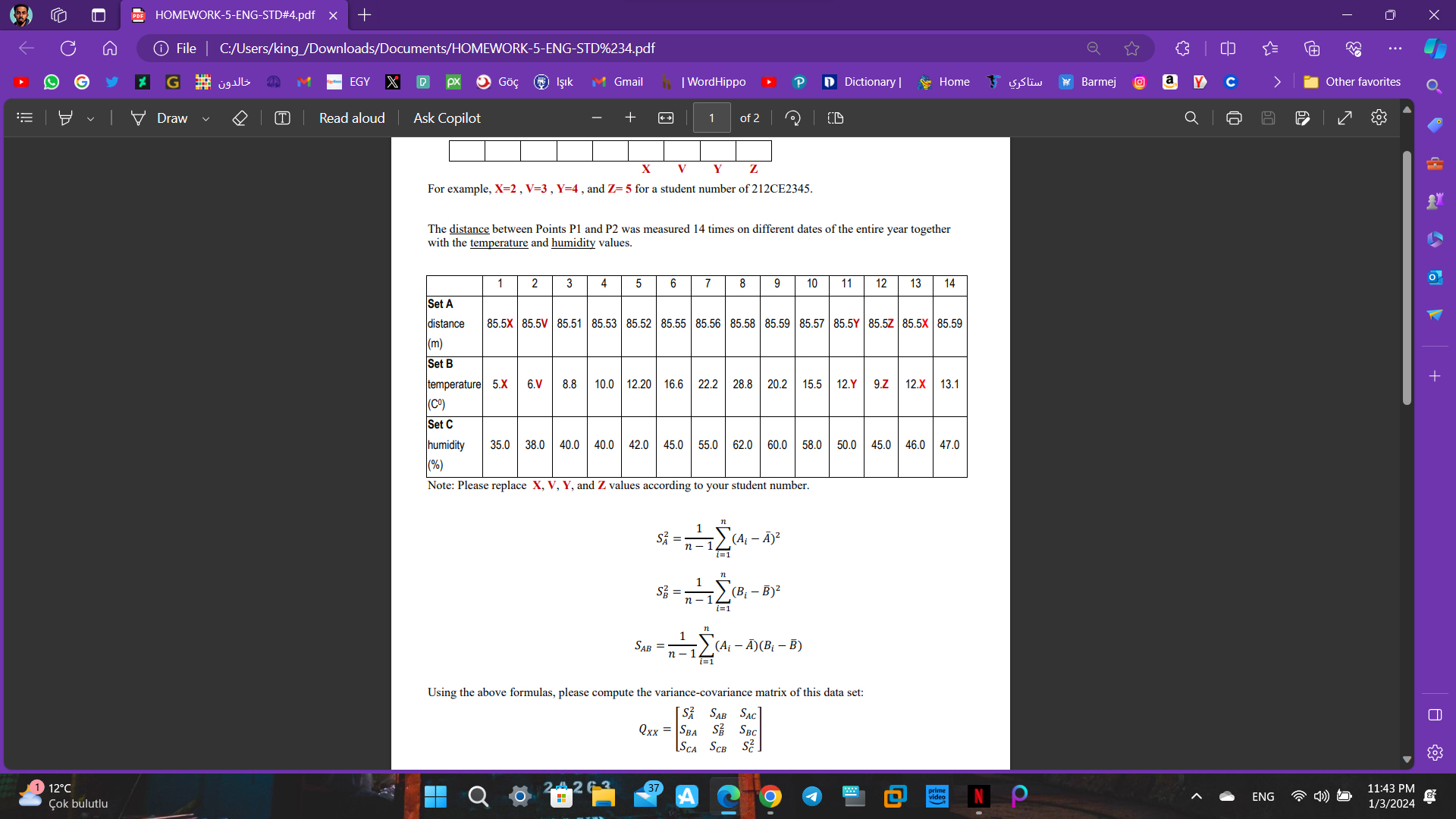Solved , x=1,V=0,Y=4, ﻿and Z=0 ﻿for a student number of | Chegg.com