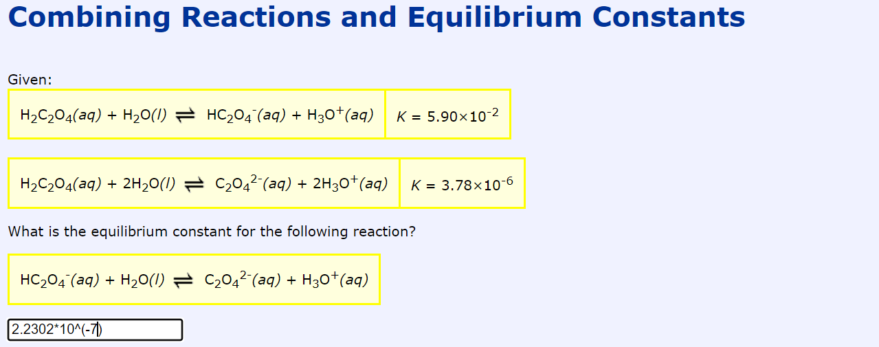 Solved Combining Reactions and Equilibrium Constants Given: | Chegg.com
