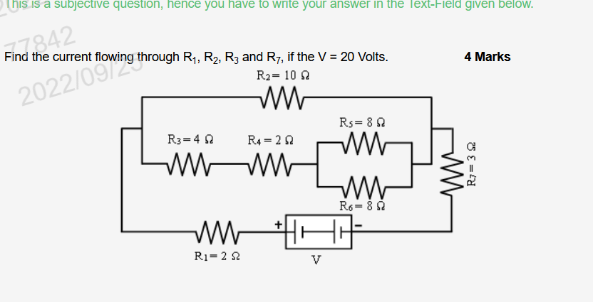 Solved Find the current flowing through R1,R2,R3 and R7, if | Chegg.com