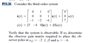 Solved P11.26 Consider the third-order system | Chegg.com
